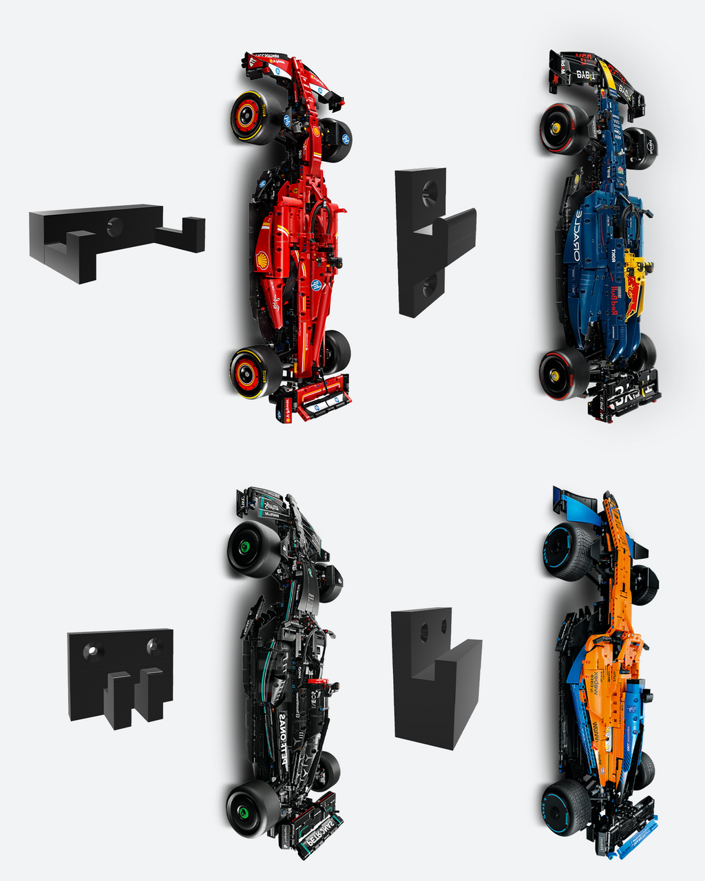 (Bundle) Wall Mounts for LEGO Technic F1 Car – Wheeler